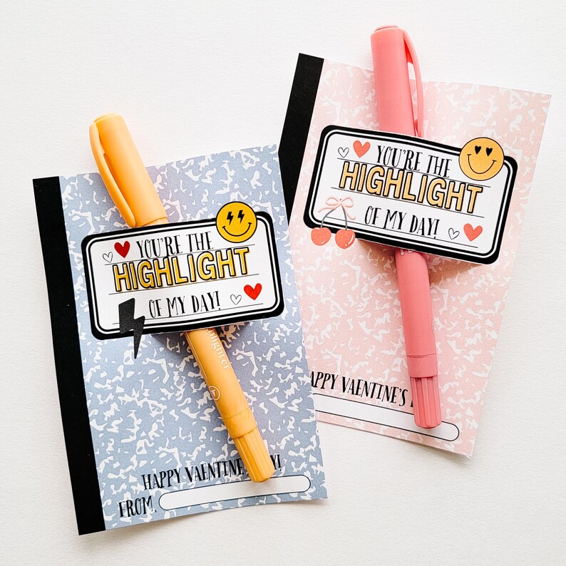 Highlighter Valentine Printable, Highlighter Valentine Cards, Tween ...