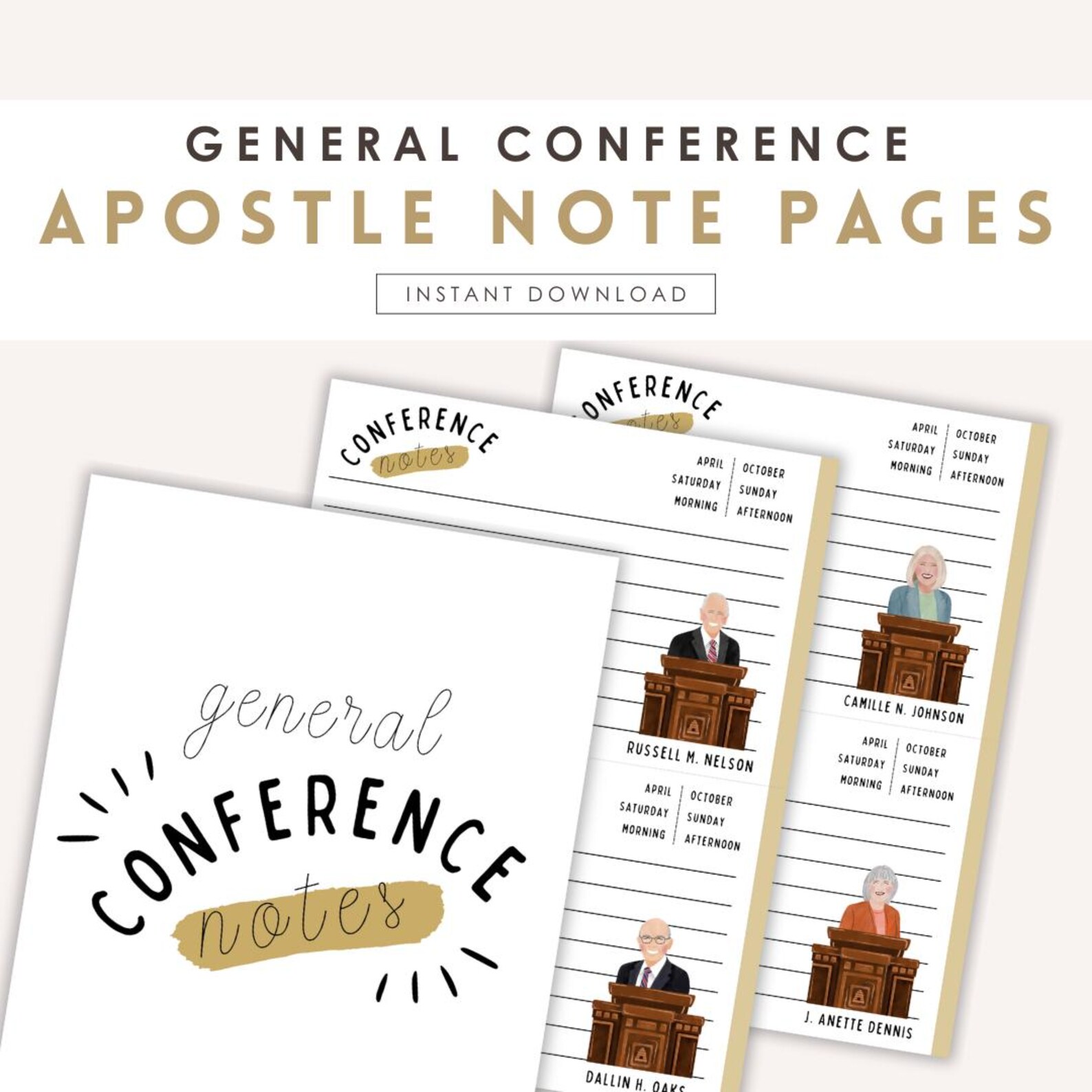 General Conference Notes, Conference PRINTABLE Notebook, LDS Conference ...