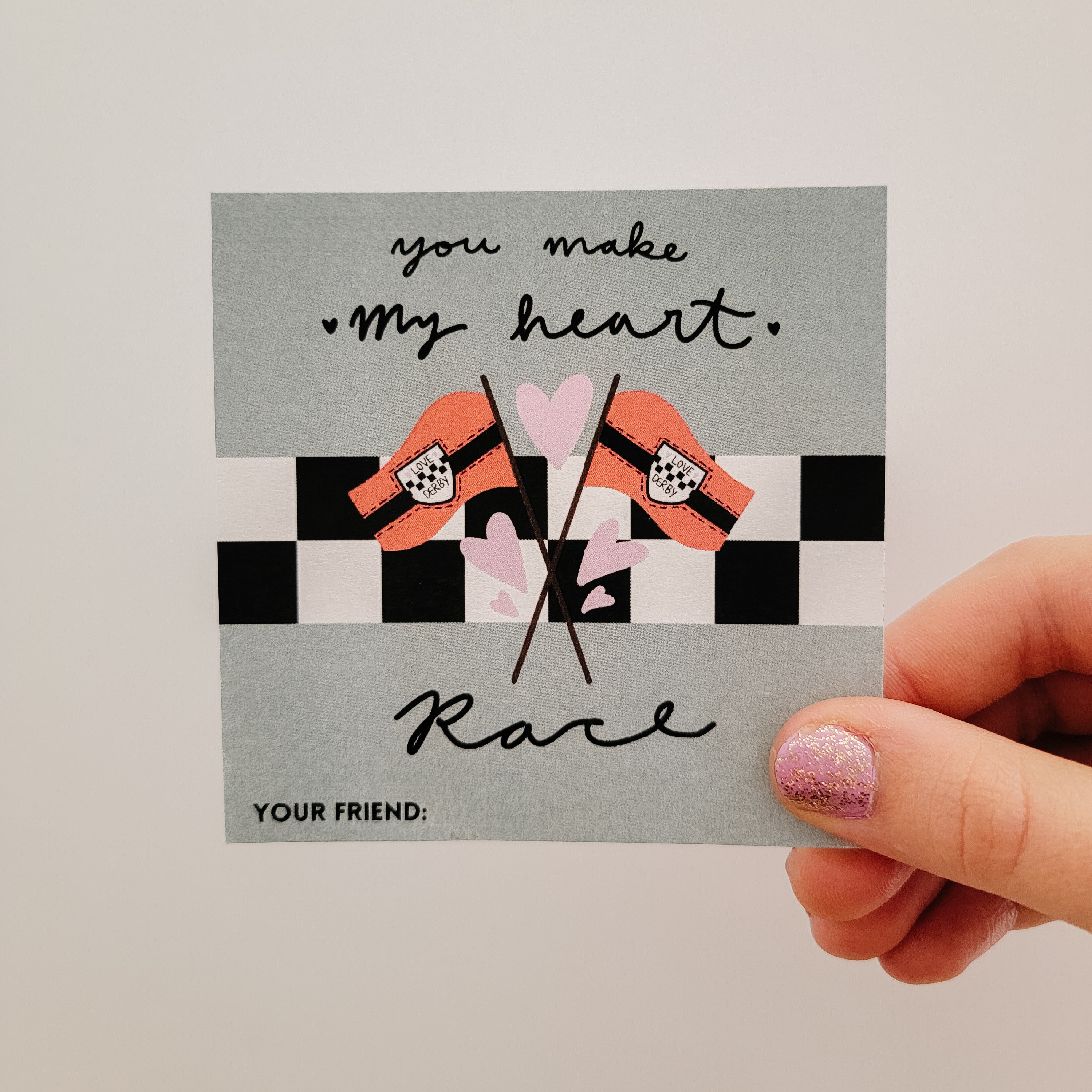 PRINTABLE Car Valentine Cards, You Make My Heart Race Valentine ...