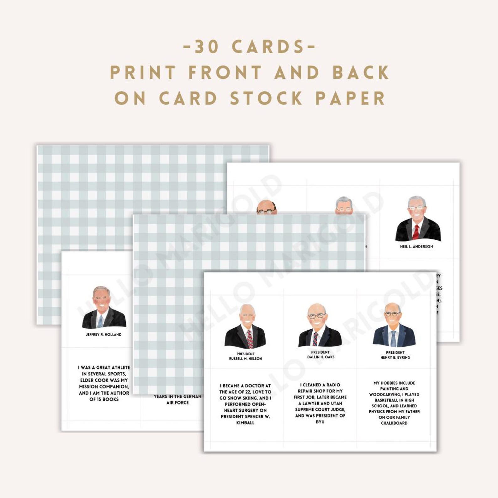 Prophet Apostle Matching Game, LDS General Authorities Matching ...