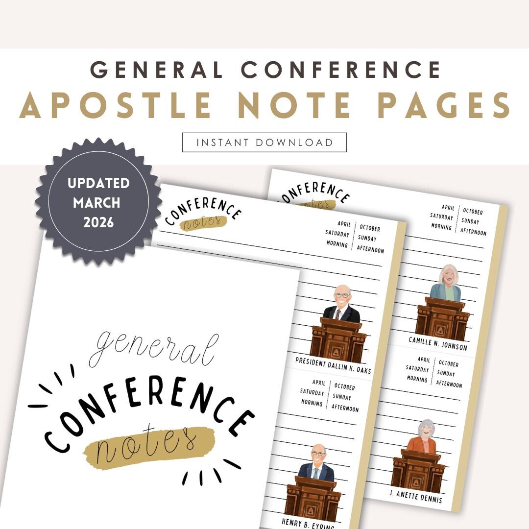 LDS General Conference Printable Notes for Kids, General Conference ...