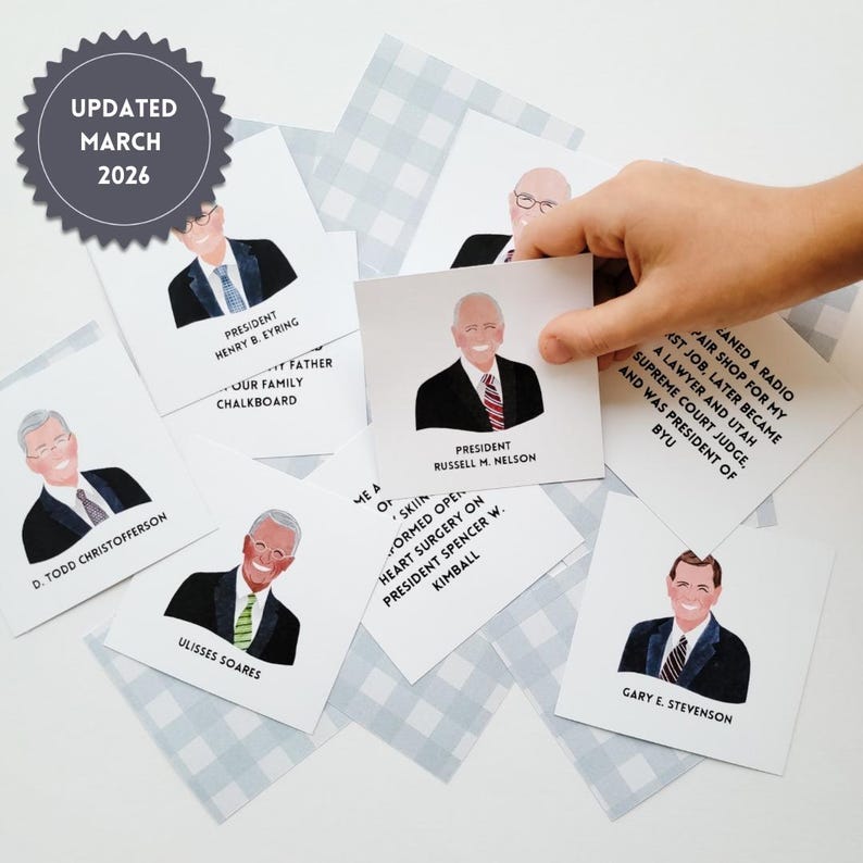 LDS Prophet Apostle Matching Game, General Conference Activity (digital ...