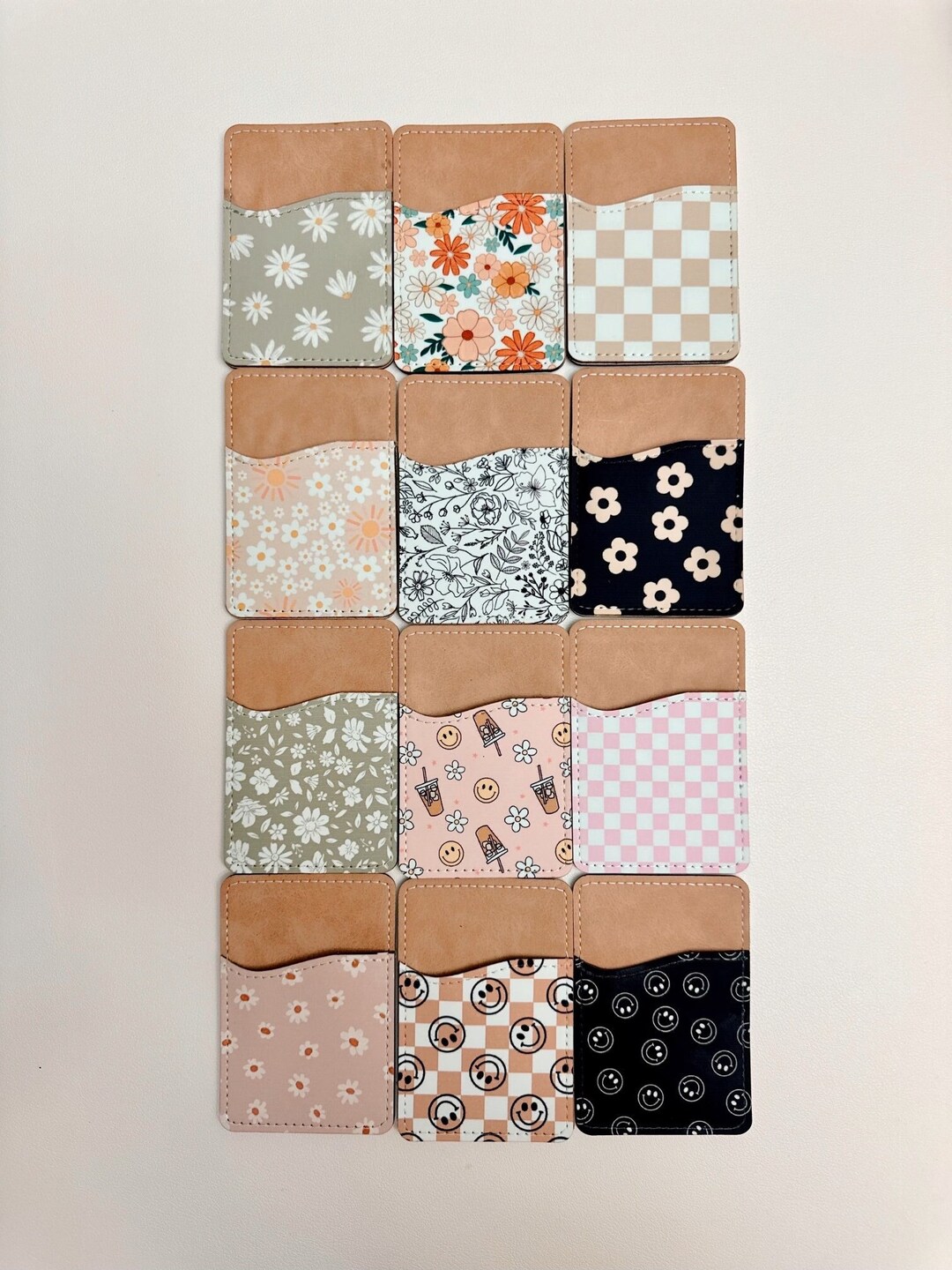 Phone Wallet Card Holder, Stick on Phone Wallet, Smiley Face Card ...