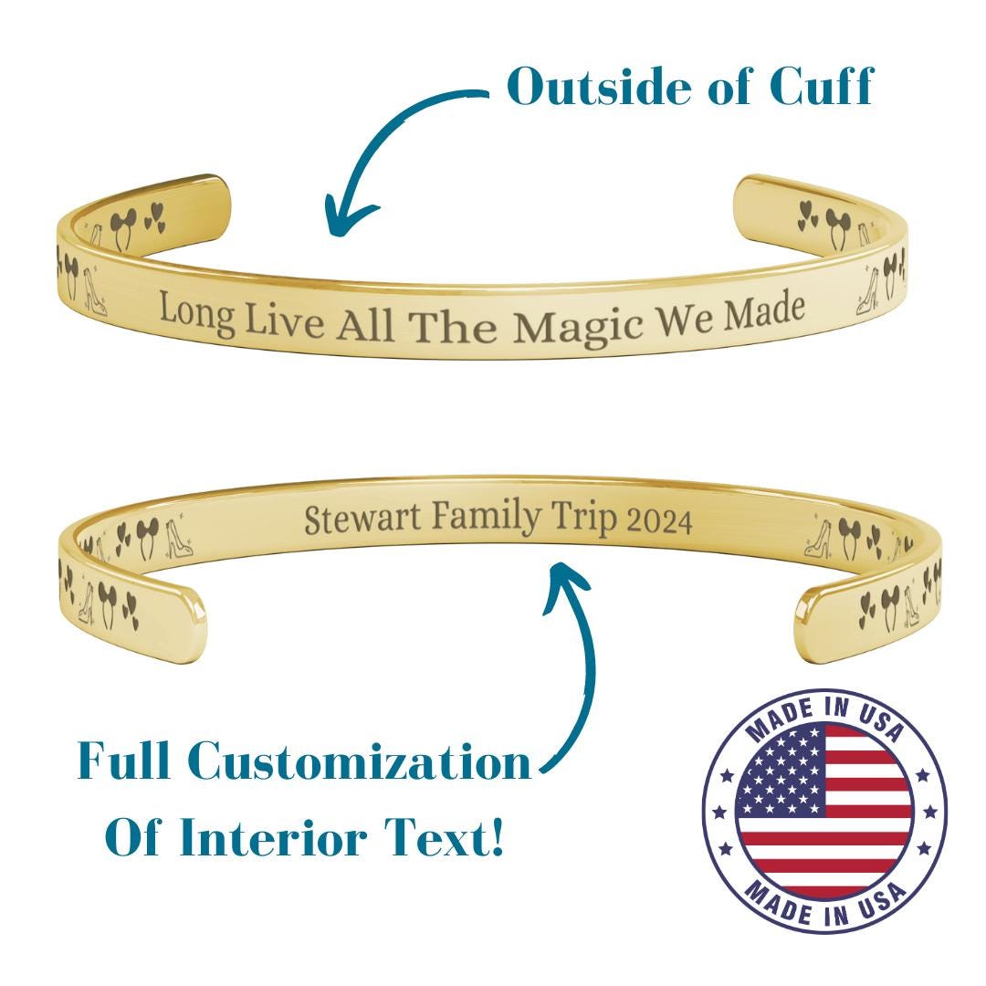 Long Live Personalized Disney Swift Cuff Bracelet 18k Plating Gift Mothers Day Gift for Her ...