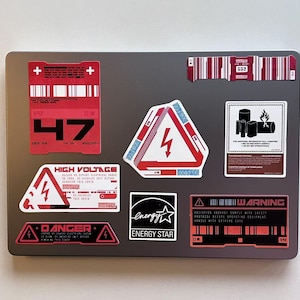 Cyberpunk Sticker Pack: Tech Industrial Logos for Laptop, iPad (set of ...
