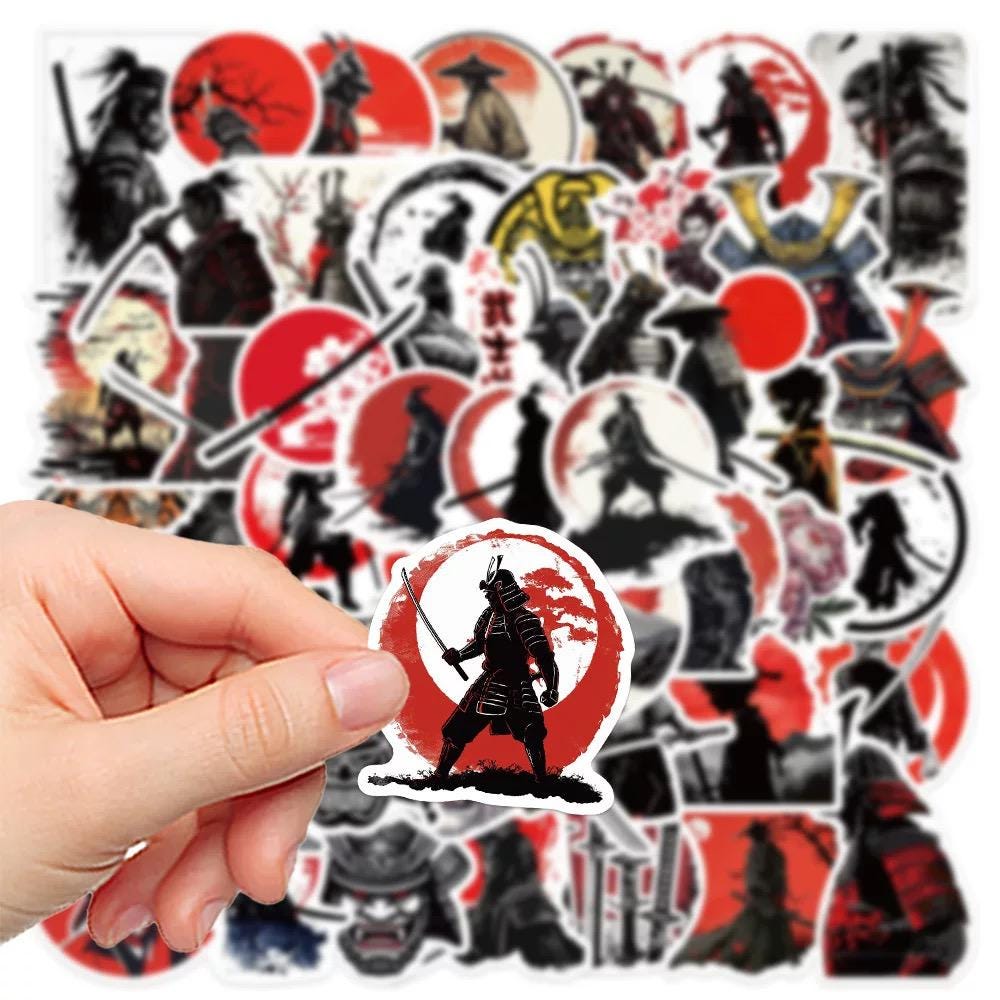 Japanese Samurai Stickers: Waterproof Vinyl Decals, 50 Pieces - Etsy