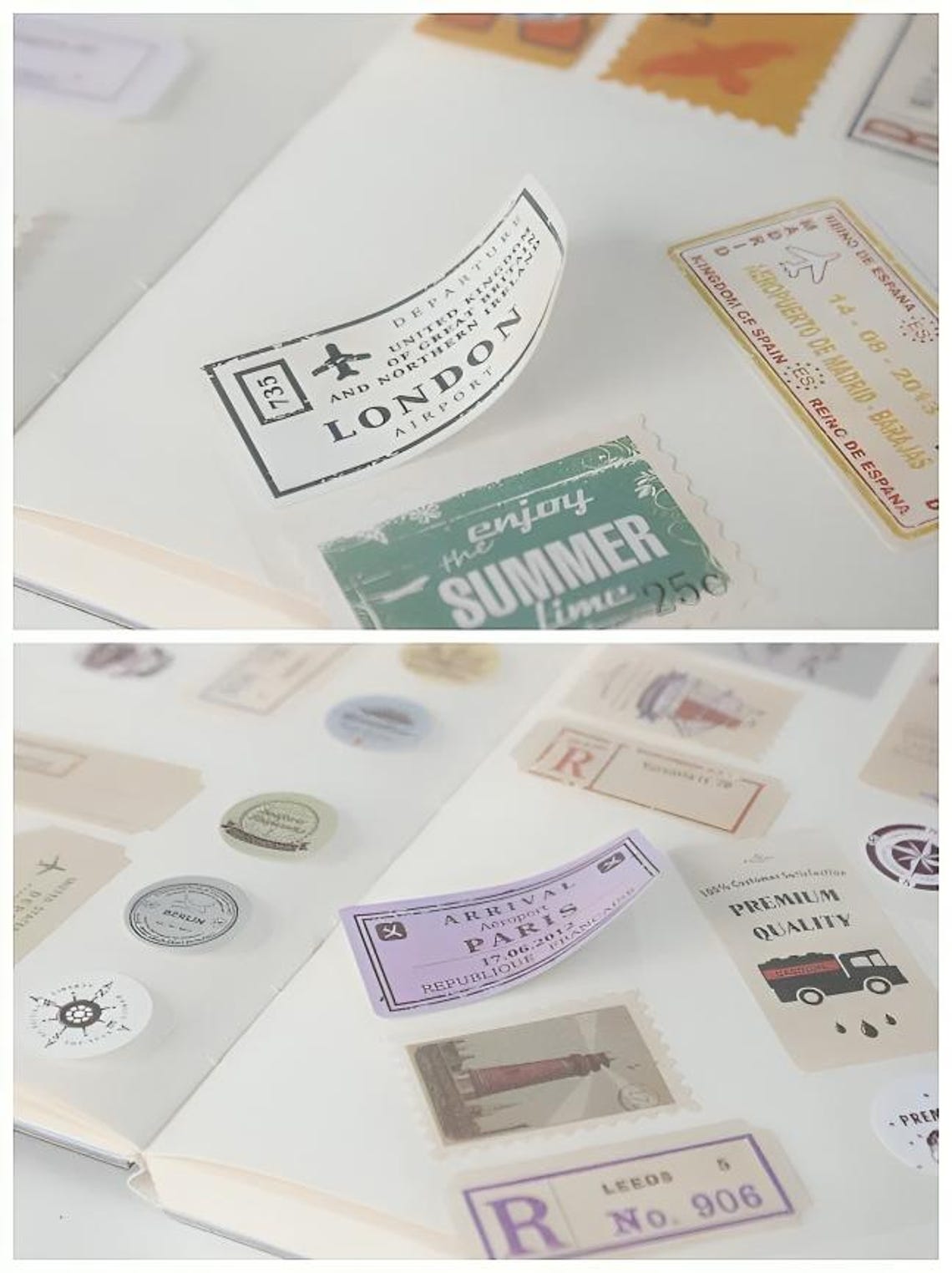 Passport Stamp Sticker Set | Travel Journal Decor | Personalized Travel ...