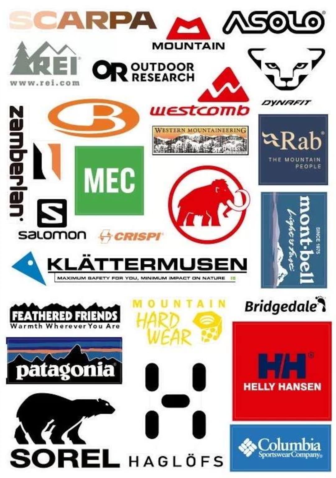 25 Outdoor Brand Stickers: Waterproof Laptop, Car, and Gear Decals - Etsy