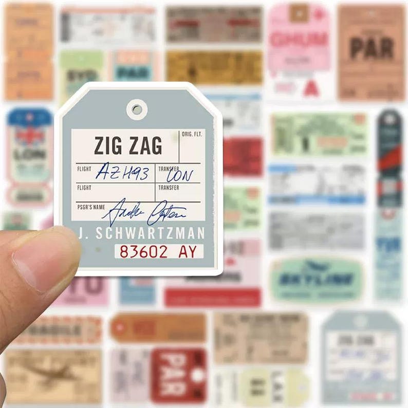 Airline Boarding Pass Stickers: Travel Luggage Decals, 40 Pieces - Etsy