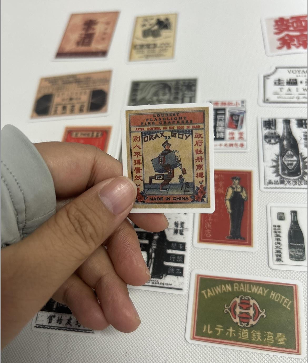 Vintage Republic of China Stickers: Taiwan Mini Advertisements (17pc ...
