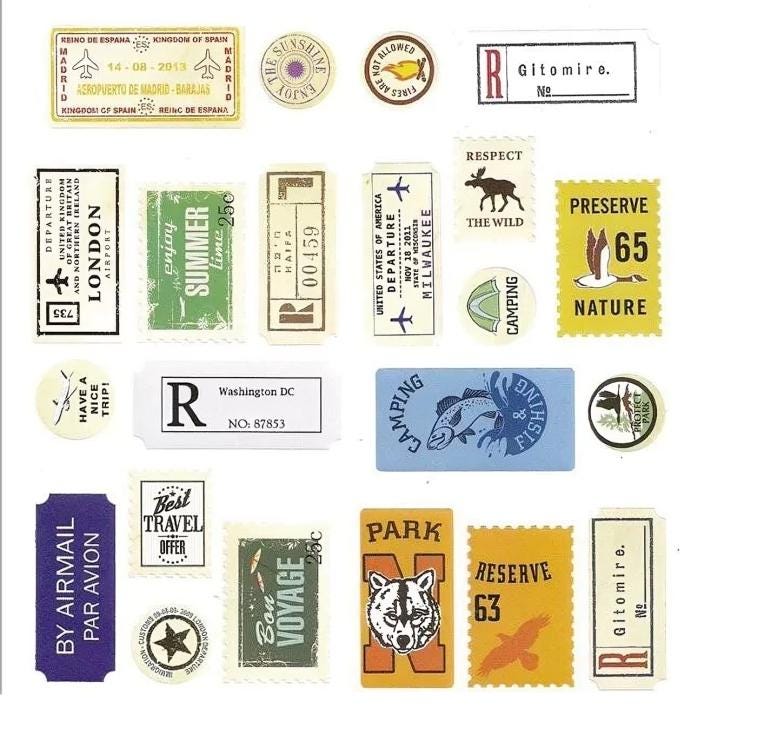 Passport Stamp Sticker Set | Travel Journal Decor | Personalized Travel ...