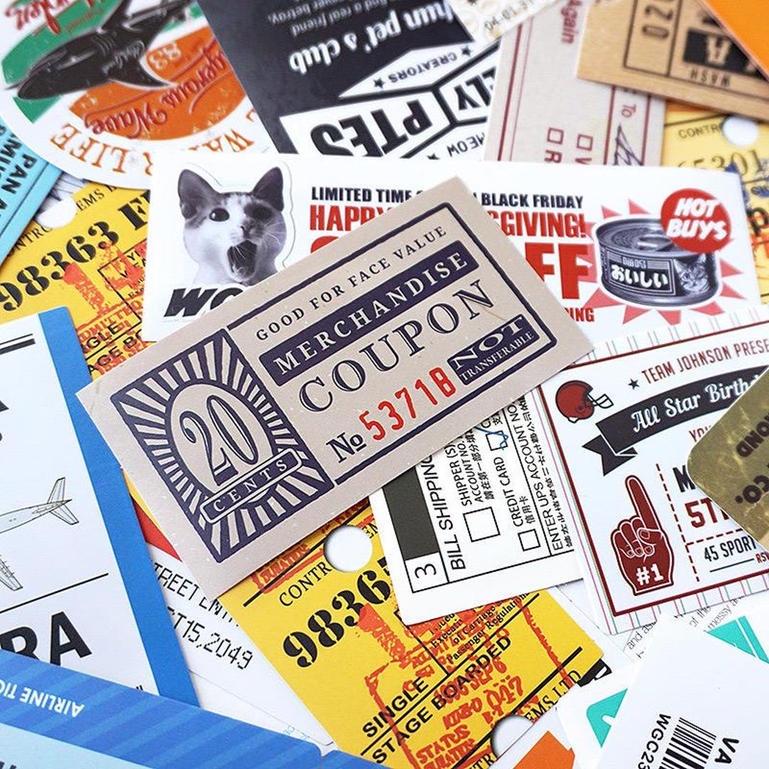40 Pieces Vintage Airline Boarding Pass Stickers | Waterproof Travel ...