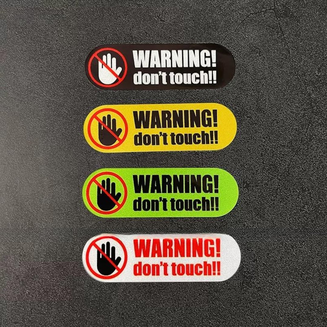 Warning Sign Stickers: Waterproof Decals for Laptops, Luggage - Etsy