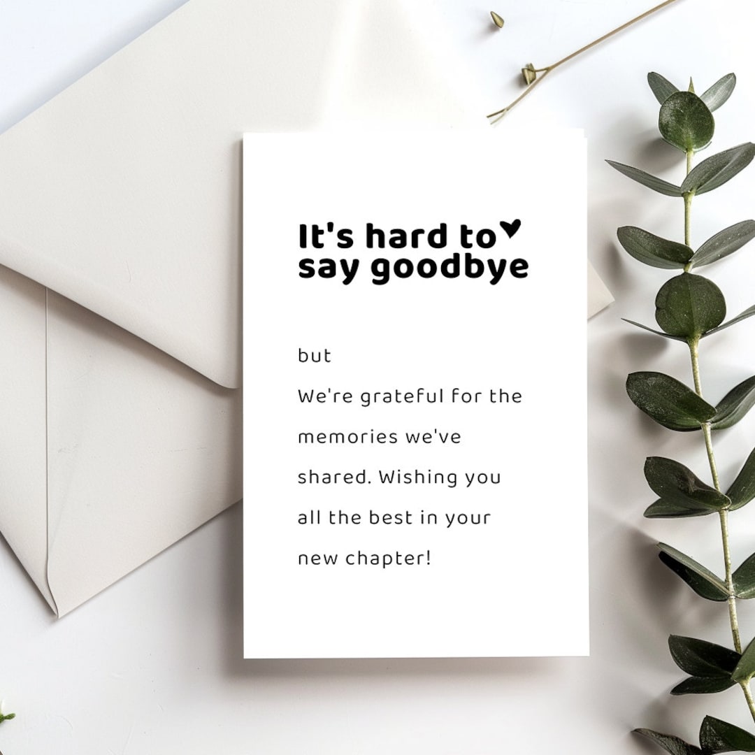 Printable Farewell Card Coworker Card New Job Card Farewell Gift | Coworker Gift - Its Hard to ...