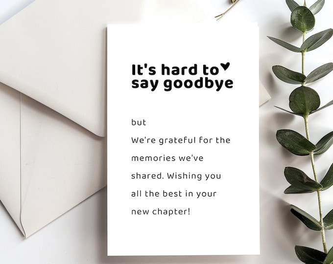 Farewell Card: Coworker Goodbye Gift (digital Download) - Etsy
