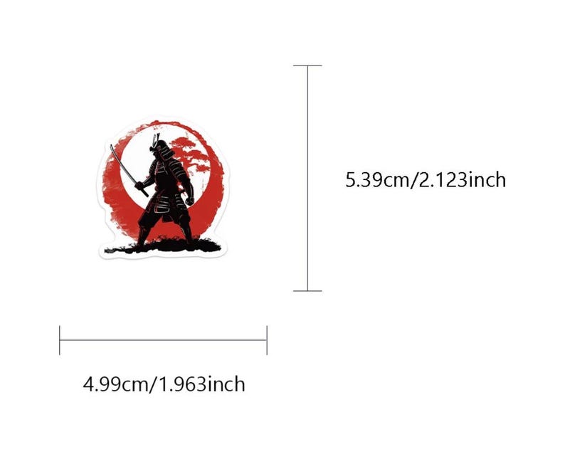 50 Pieces Japanese Samurai Stickers Bundles, Waterproof Stickers for ...