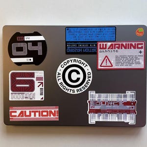 Cyberpunk Sticker Pack: Tech Industrial Logos for Laptop, iPad (set of ...