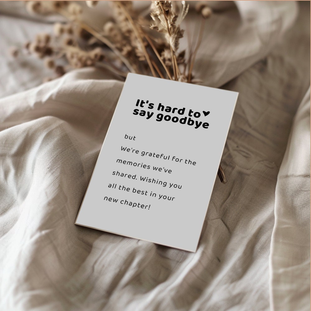 Printable Farewell Card Coworker Card New Job Card Farewell Gift ...