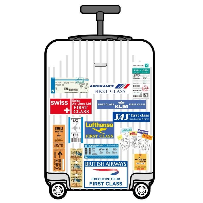 European Travel Stickers: Aviation Luggage Decals (20 Pcs) - Etsy