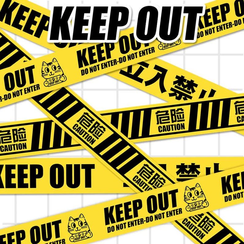 Caution, Keep Out, Safety Luggage Tape Warning Stickers Essential Travel Long Sticker Roll Lost ...