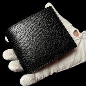 Handmade Black Leather Bifold Wallet: Minimalist 8-pocket Design - Etsy