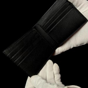 Handmade Black Leather Bifold Wallet: Minimalist 8-pocket Design - Etsy