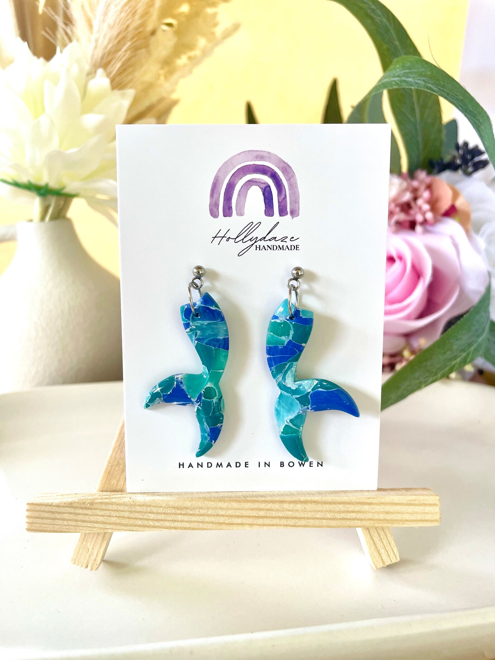 Mermaid Tail Polymer Clay Handmade Earrings - Etsy