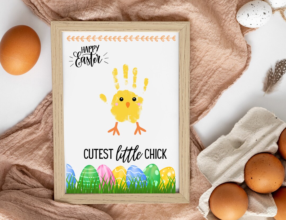 Cutest Little Chick Craft, Chick Craft, Hand Print Craft, Easter Craft ...