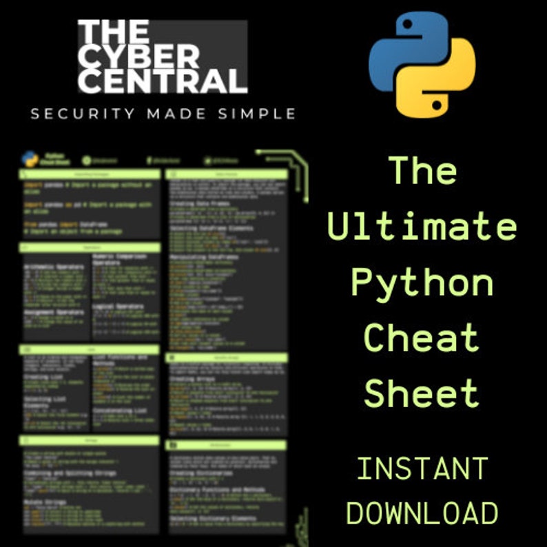 Python Cheat Sheet Digital Download - Etsy Python Cheat Sheet Digital Download - Etsy