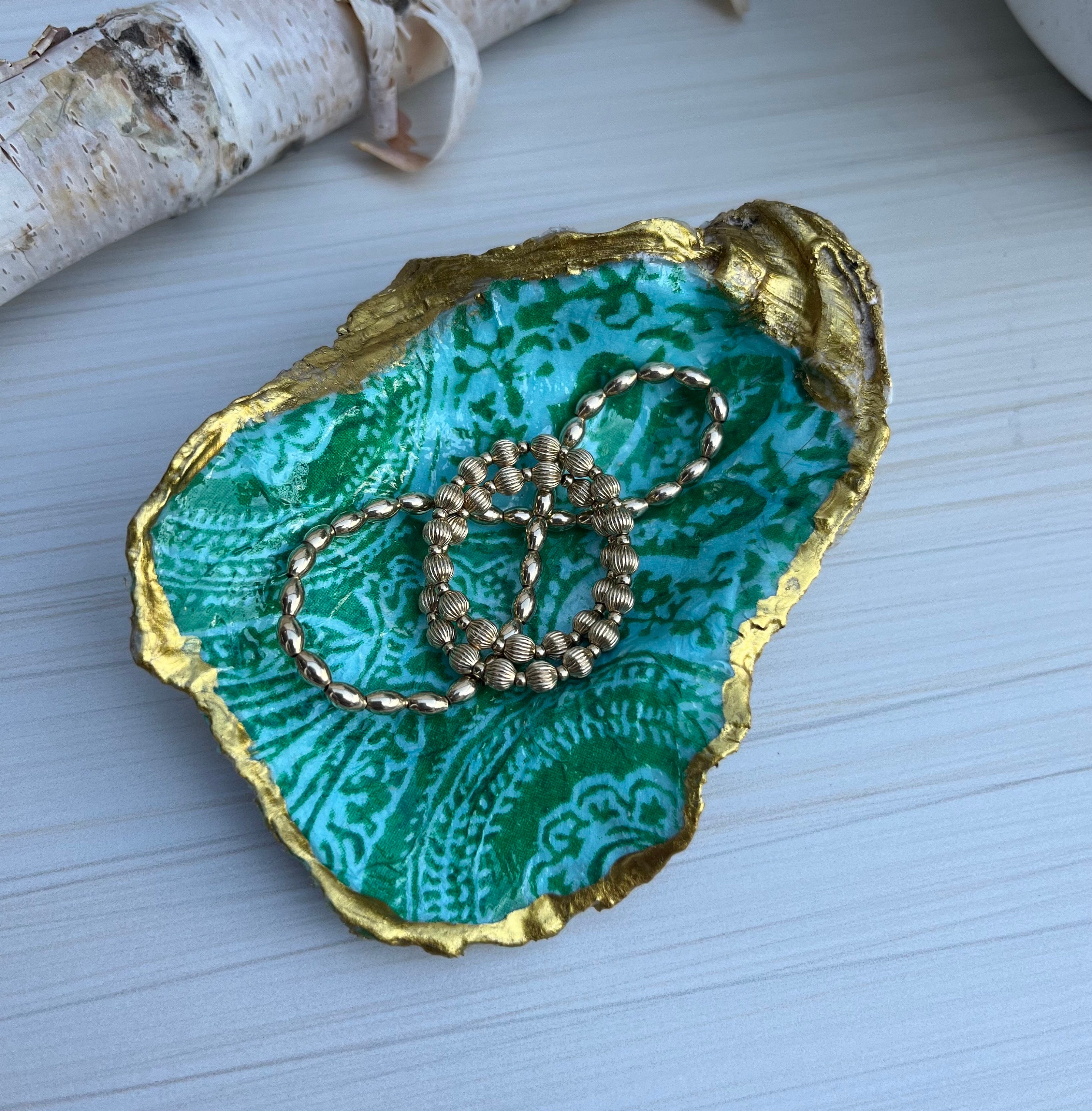 Turquoise Oyster Shell Jewelry Dish. Ring Dish. Jewelry Container ...