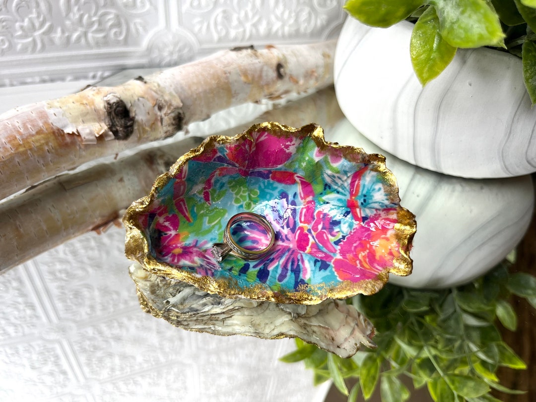 Oyster Shell Jewelry Dish. Tropical Trinket Dish. Shell Ring Holder ...