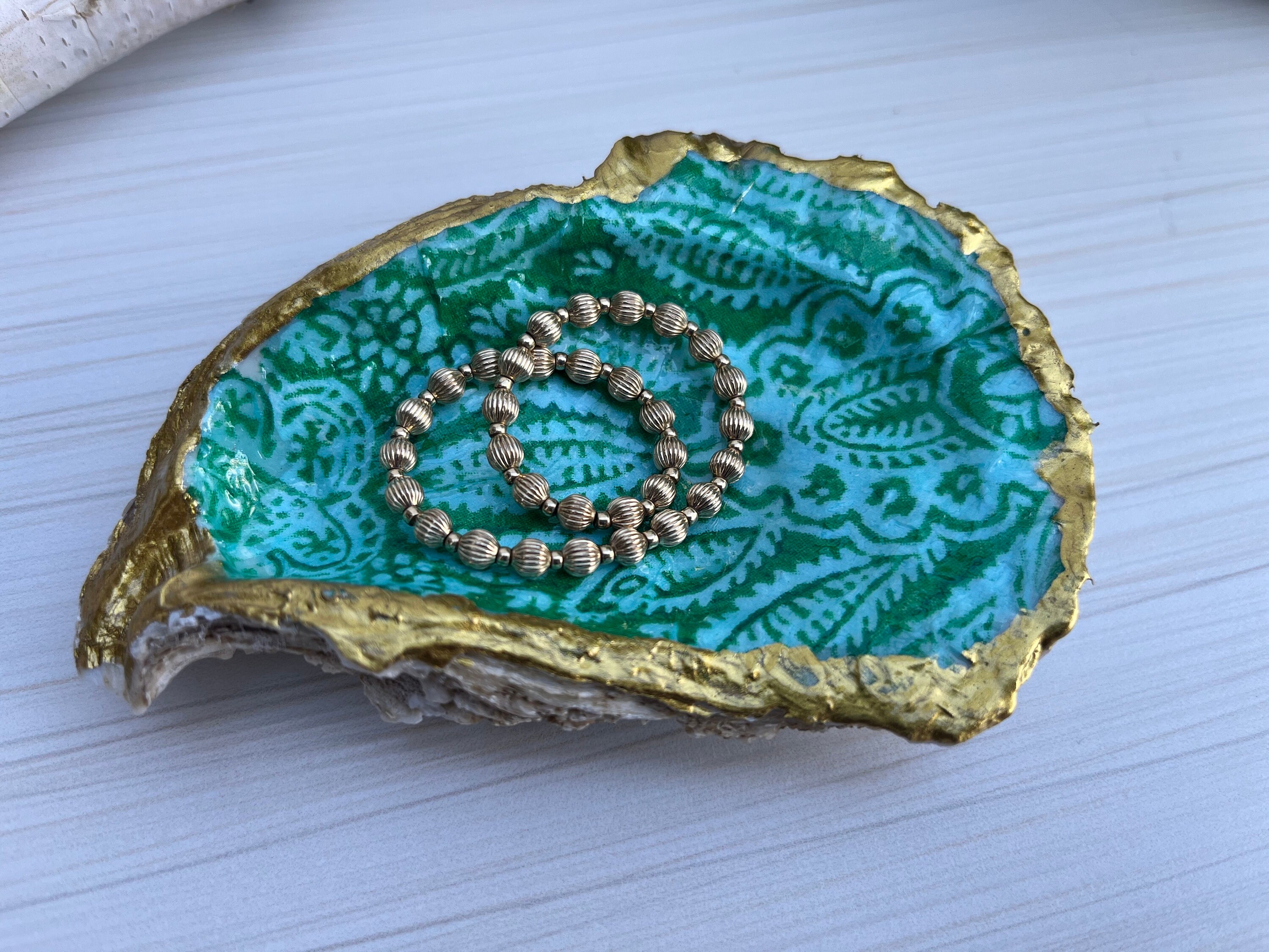 Turquoise Oyster Shell Jewelry Dish. Ring Dish. Jewelry Container ...
