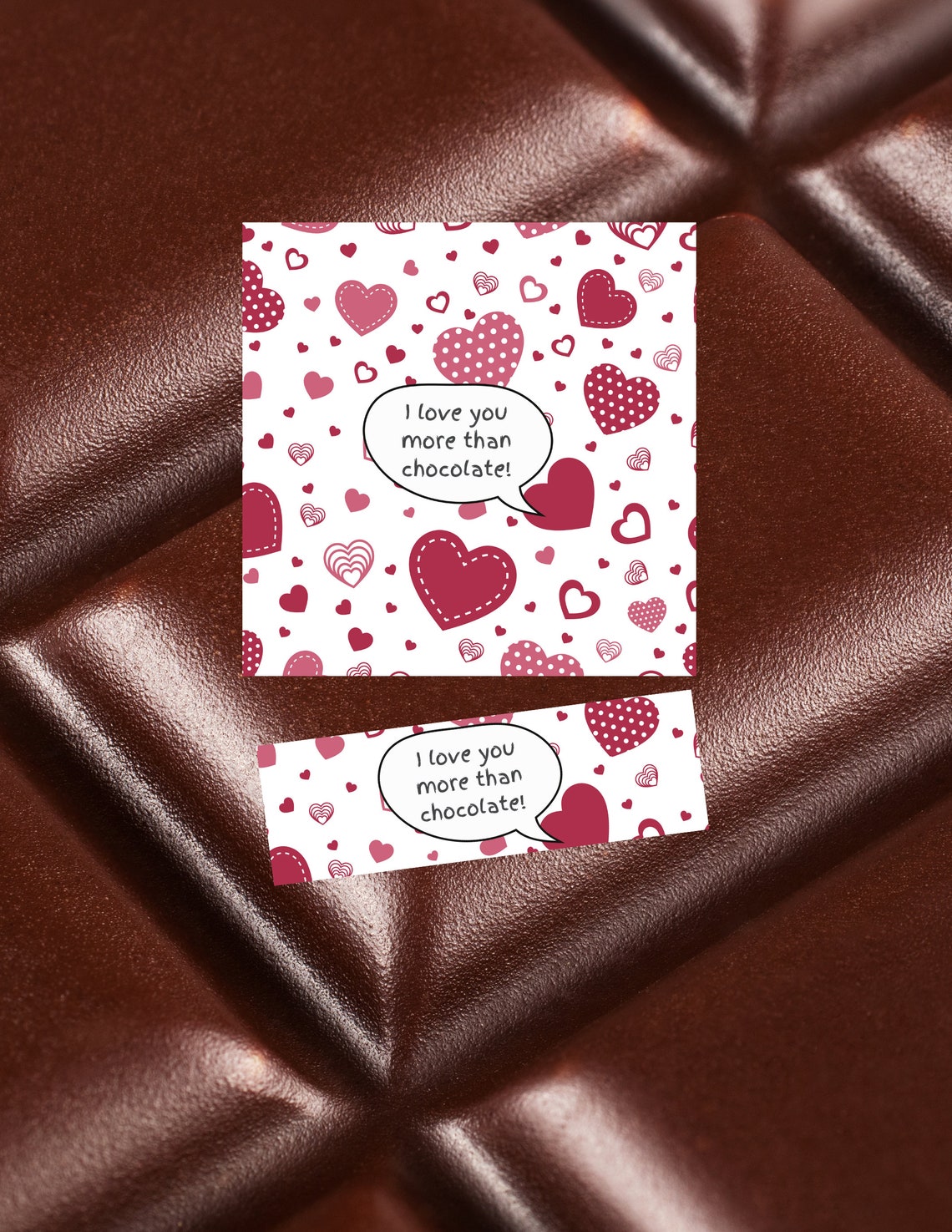 Printable Valentine Candy Bar Chocolate Bar Wrapper I Love You More ...