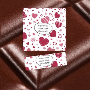 Printable Valentine Candy Bar Chocolate Bar Wrapper I Love You More ...