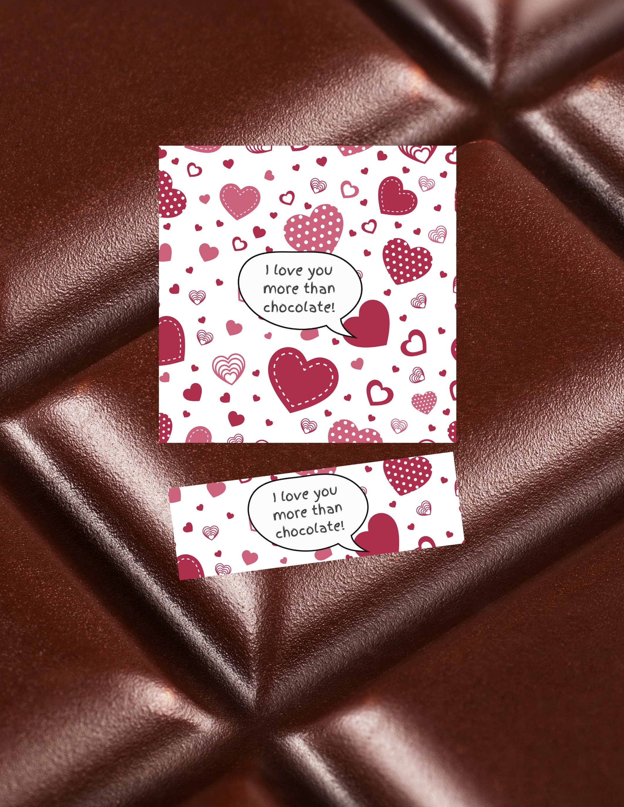 Printable Valentine Candy Bar Chocolate Bar Wrapper I Love You More ...
