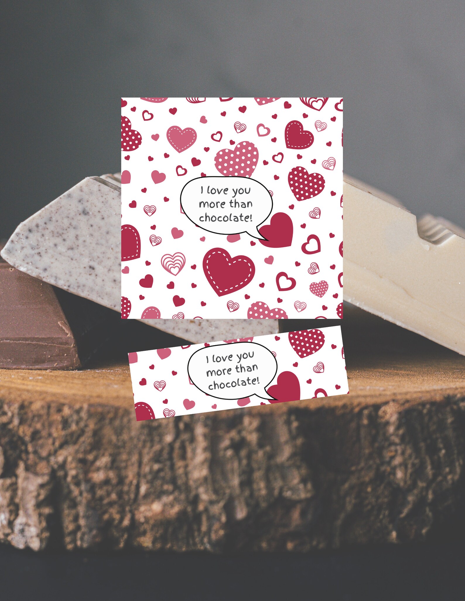 Printable Valentine Candy Bar Chocolate Bar Wrapper I Love You More ...