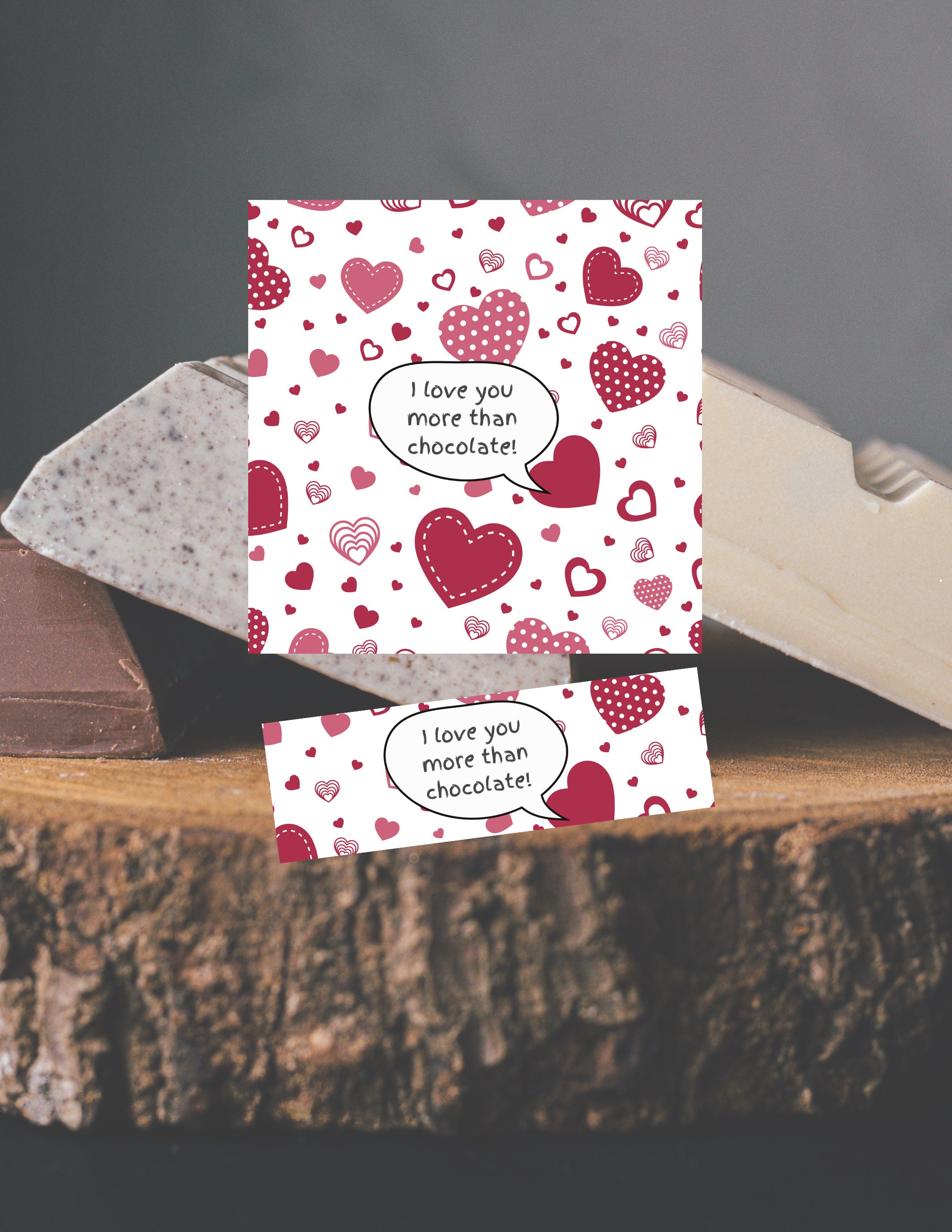 Printable Valentine Candy Bar Chocolate Bar Wrapper I Love You More ...