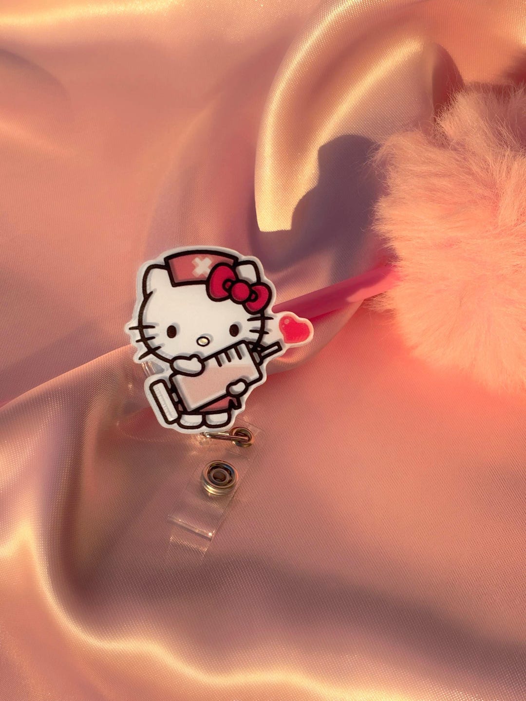 Hello Kitty Nurse Badge Reel – Kawaii RN, CNA, Medical Assistant Badge ...