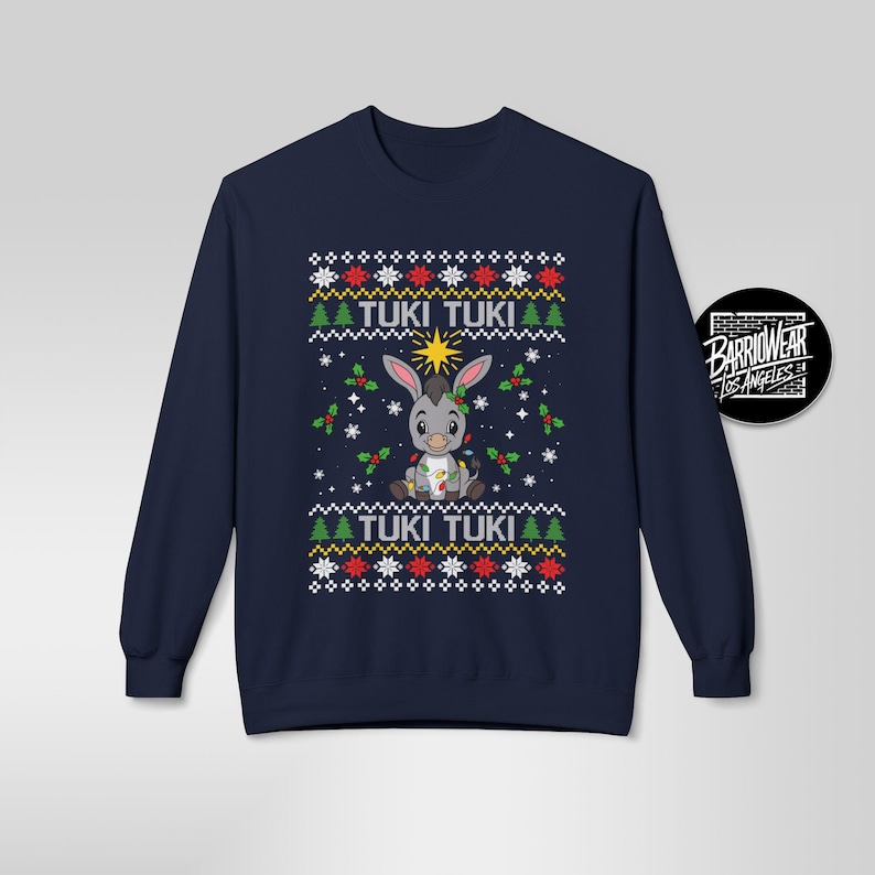 Suéter navideño feo de burrito sabanero de Tuki, estilo latino, con ...