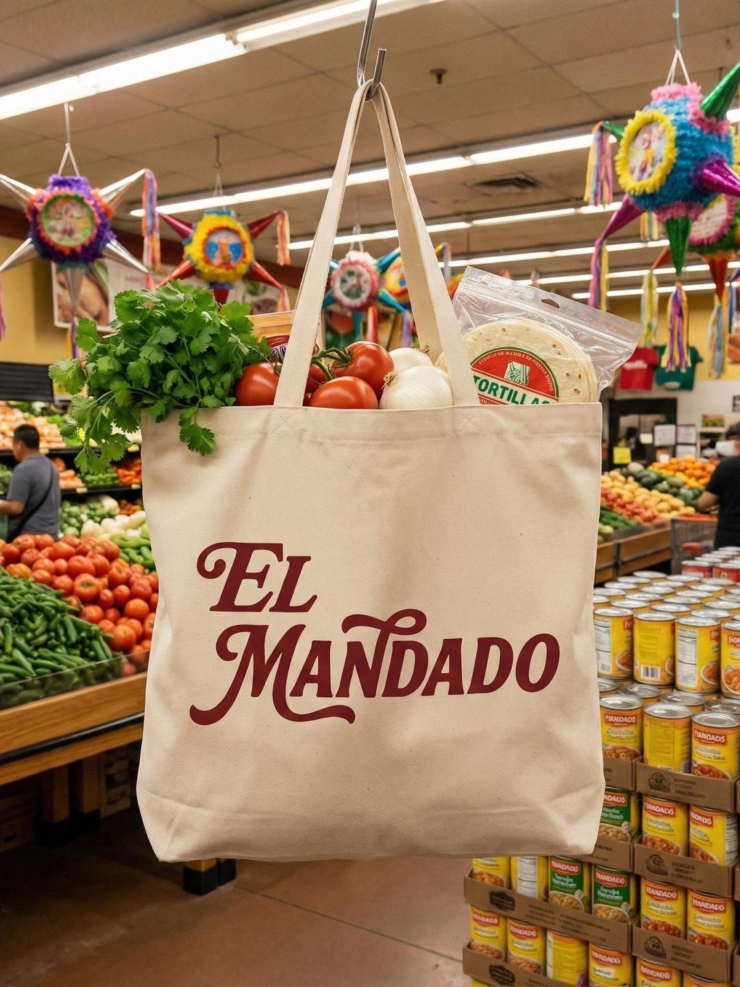 El Mandado Funny Latino Senora Cotton Canvas Grocery Jumbo Tote Bag - Etsy