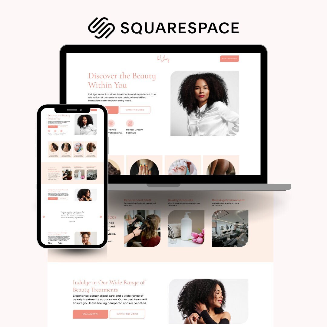 Beauty Squarespace Website Template Website Makeup Artist Site Beauty ...