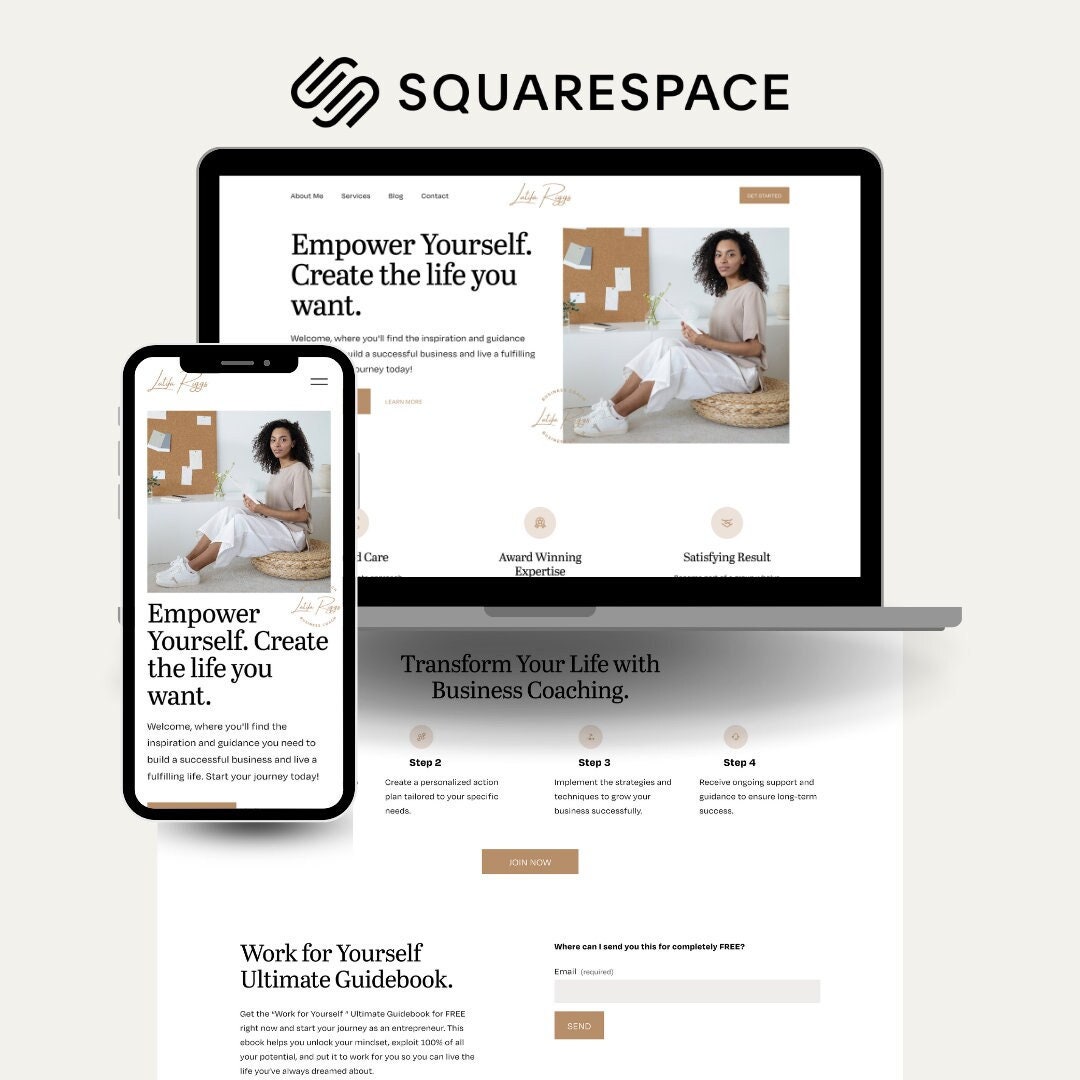 Coaching Website Template Squarespace Website Business Coach Boho ...
