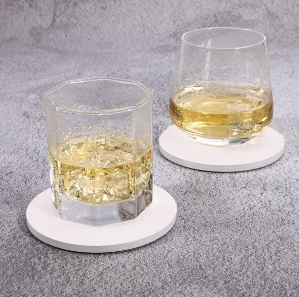 4 Set of White Coasters - Etsy