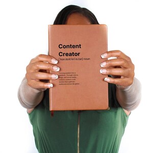 Content Creator Journal, A5 Vegan Leather Journal Notebook, Graduation ...
