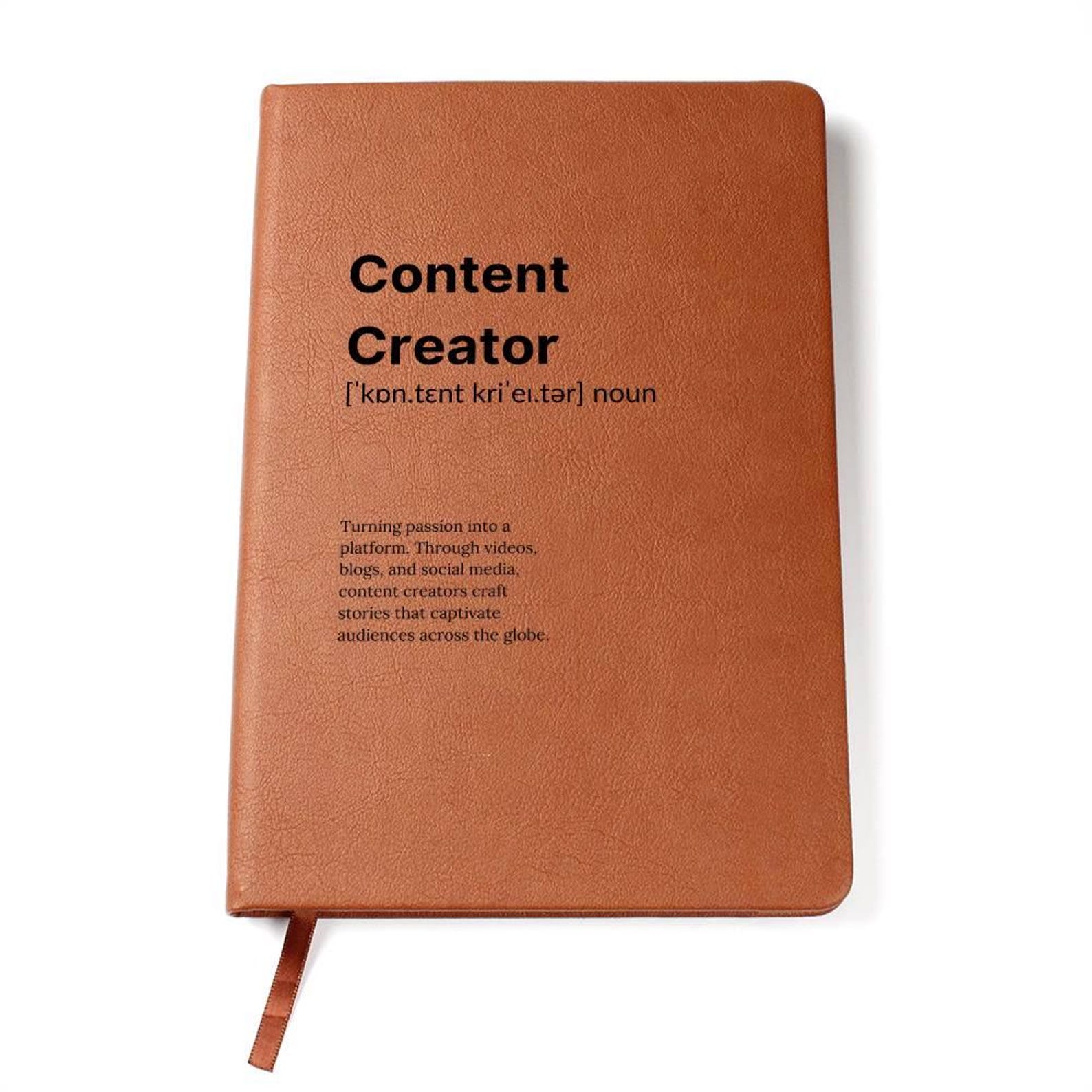 Content Creator Journal, A5 Vegan Leather Journal Notebook, Graduation ...