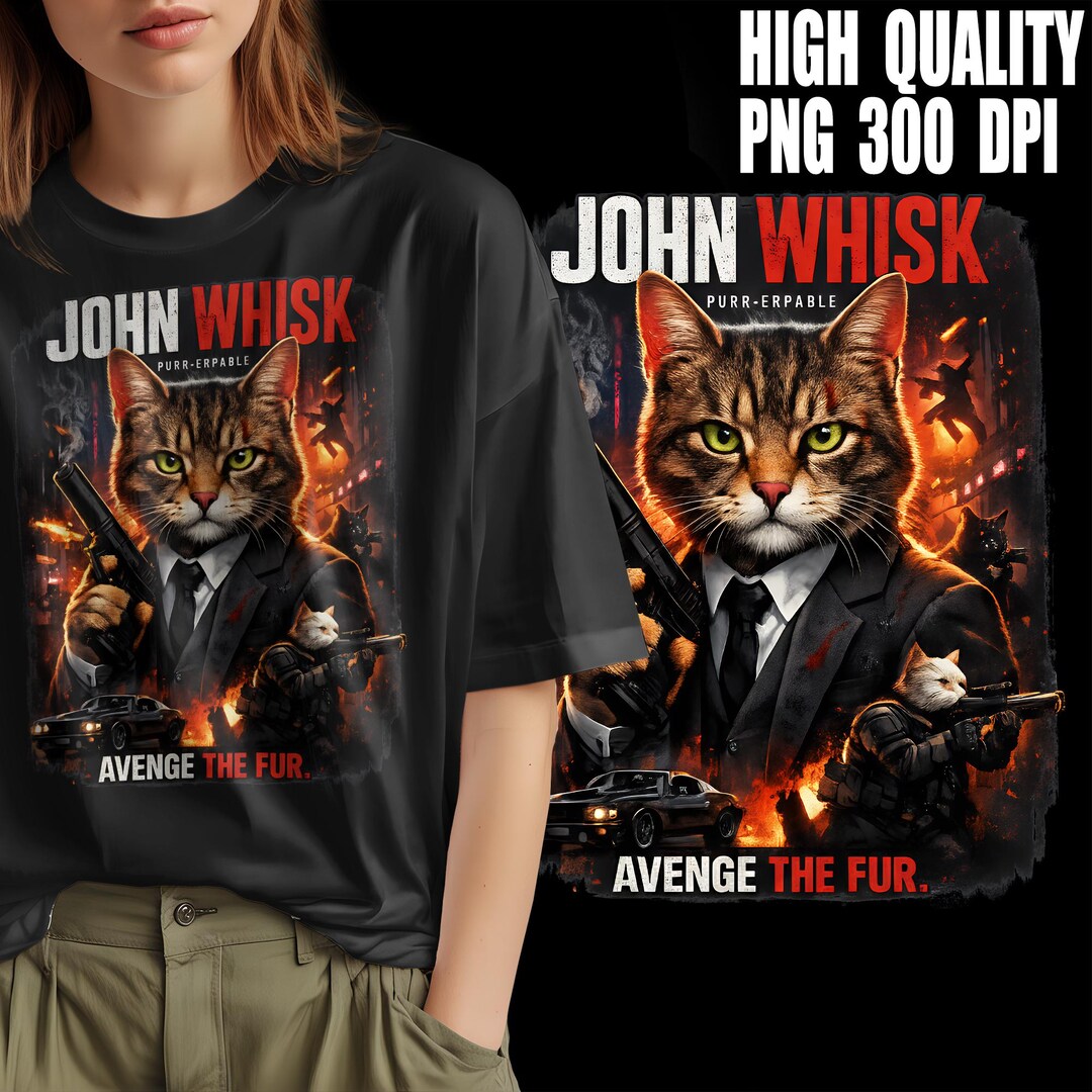 John Whisk Funny Cat Parody PNG, Action Cat Meme (digital Download) - Etsy