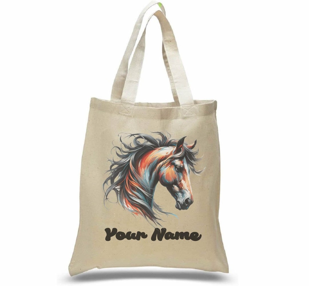 Personalized Horse Tote Bag, Customized Horse Tote Bag, Personalized ...