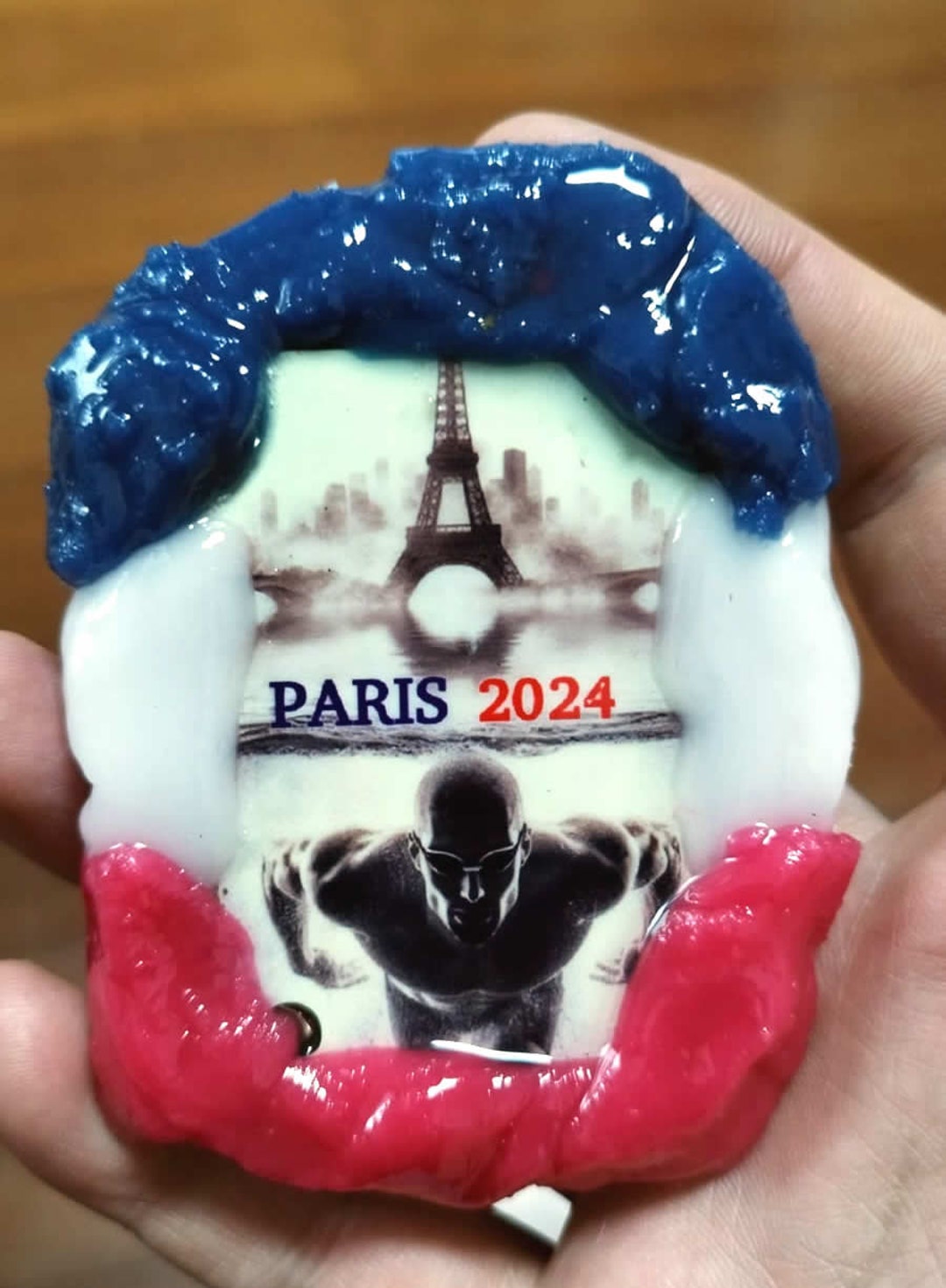 Dedicate to Olympic 2024 Games Hand-made Magnet, A Diver and Eiffel ...