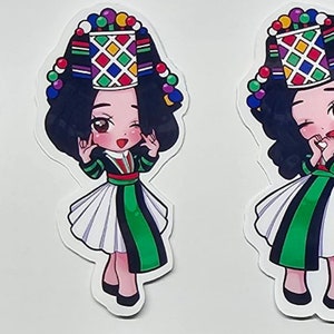Hmong Stickers - Cute Chibi Style Character Sets (5 Stickers per Set ...