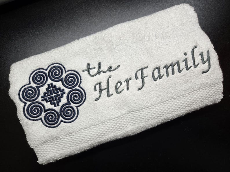 Embroidered Towel With Hmong Design & Last Name - Etsy